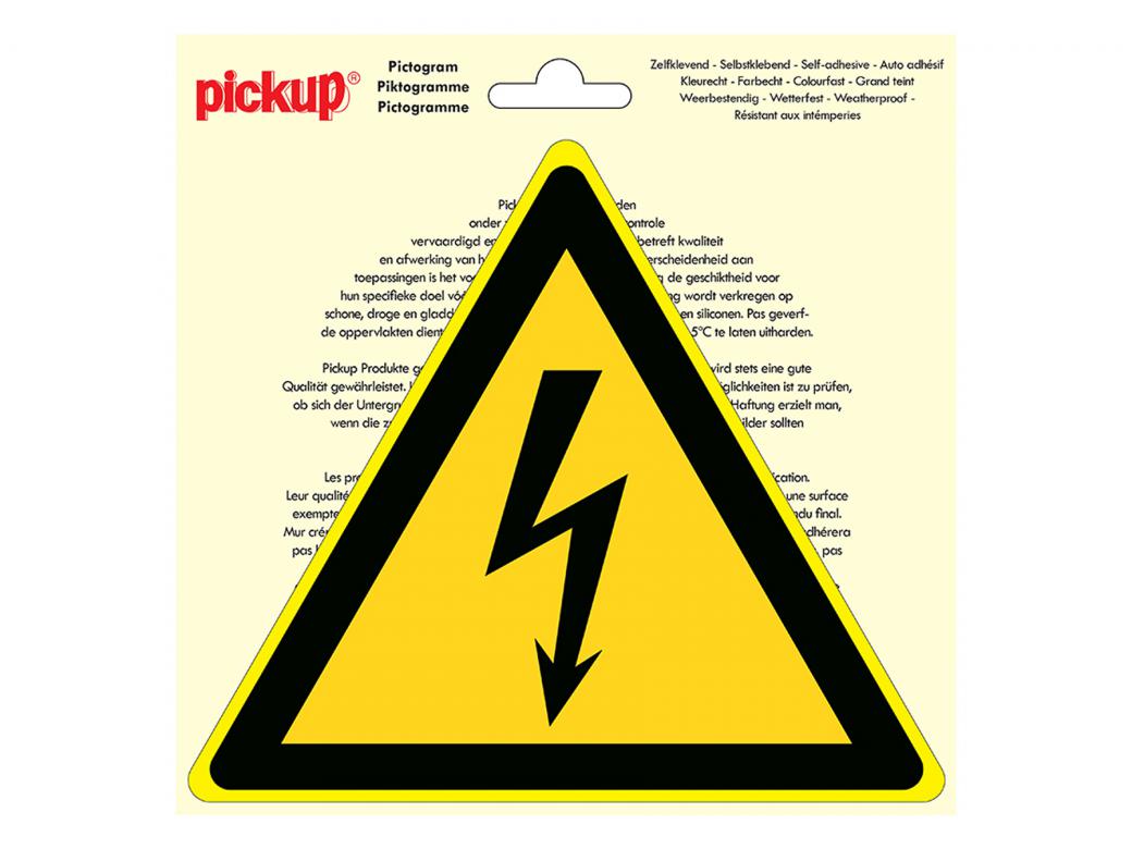 PICKUP Pictogram - gevaar vr elektrische spanning - driehoek 20cm ...
